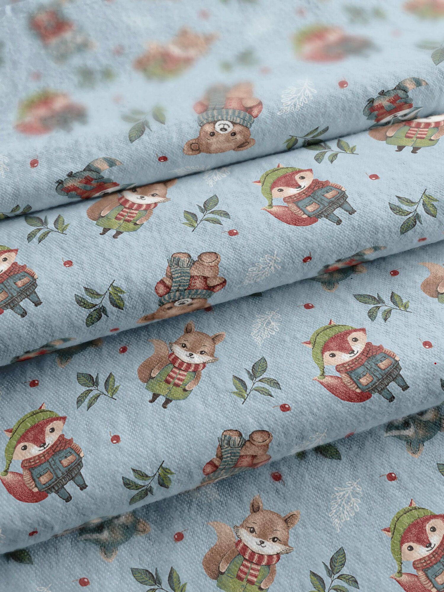 Ткань для шитья и рукоделия, Фланель, Хлопок, цв. голубой, Длина 5 м, Ширина 95 см, Плотность 180 г/кв. м