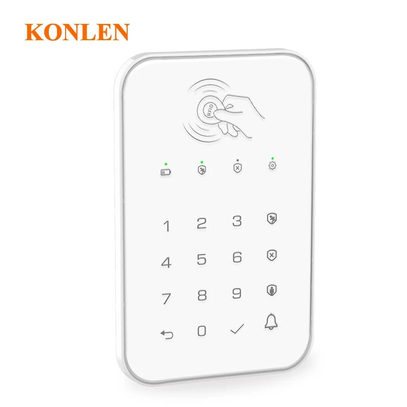 KONLEN Беспроводная клавиатура RFID 433 МГц Arm Disarm с паролем для H25 H26 Домашняя безопасность WIFI 2G 4G GSM сигнализация