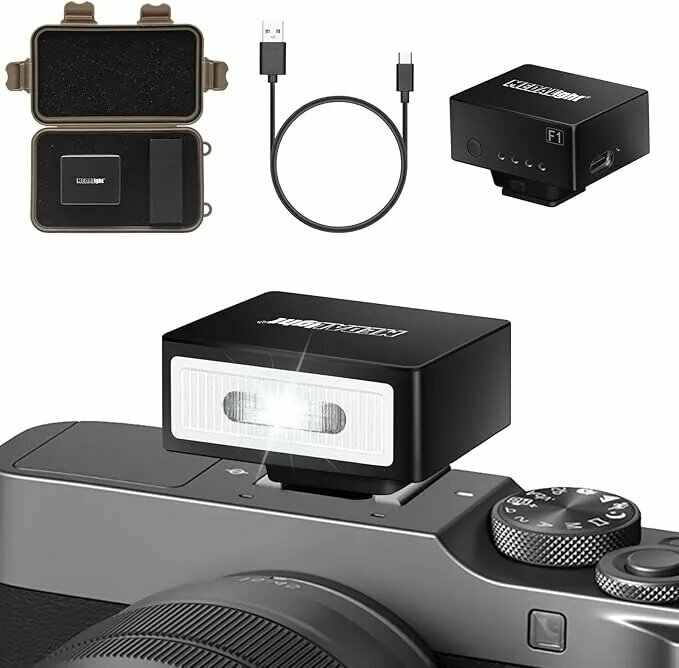 Миниатюрная вспышка F1 для камер Ricoh (GR3/GR3X и т. д.), Fuji/Sony ZV1/Nikon/Canon, цифровых пленочных камер
