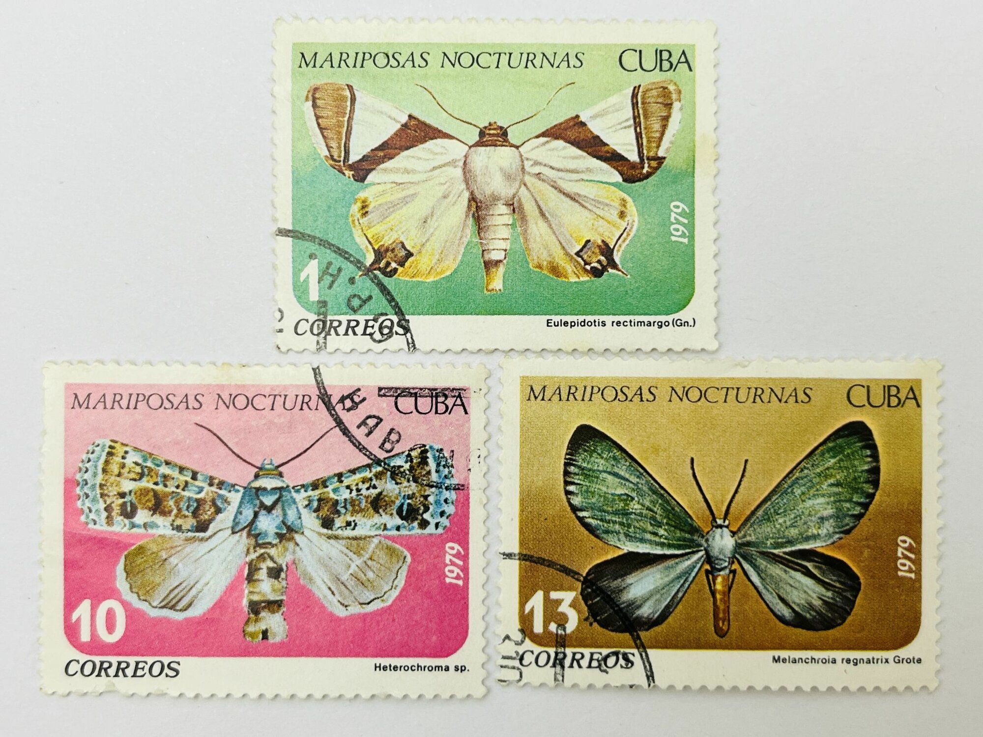 Бабочки: Неполная серия. Фауна. Куба. 1979. Михель: CU 2397,2400,2401. Гашен