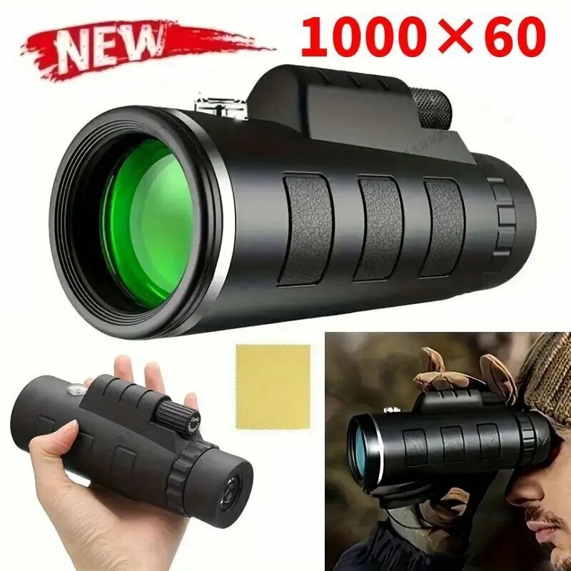 Телескоп ночного видения, дневной и ночной монокуляр двойного назначения для взрослых с большим увеличением и высокой четкостью изображения, 1000*60
