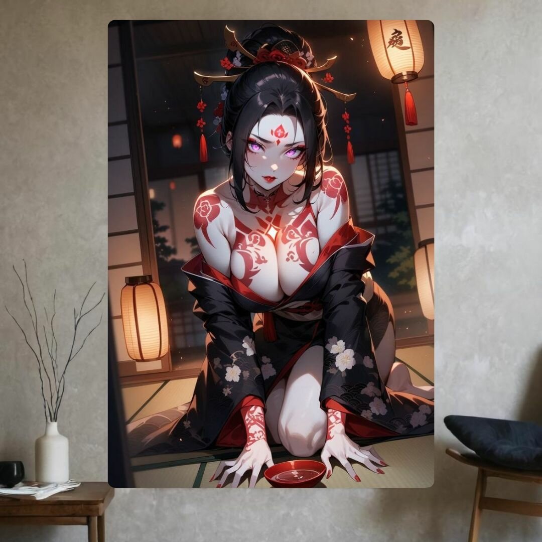 Картина на металле (аниме), Девушка-они,20*30 см