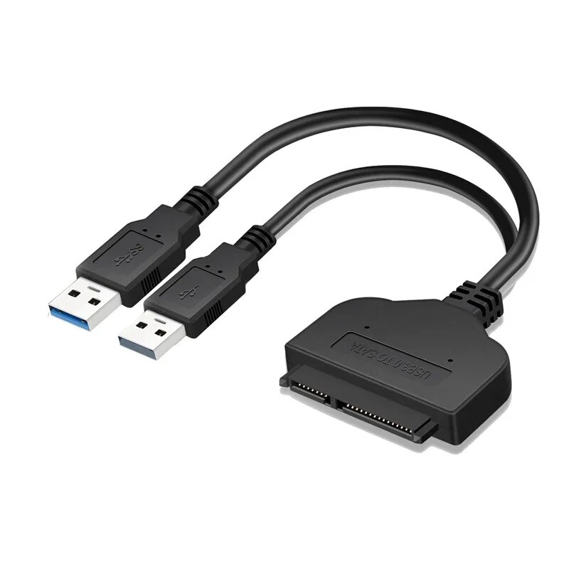 Кабель SATA-USB Кабель-адаптер SATA USB 3.0 с блоком питания для 2,5-дюймового 22-контактного жесткого диска Внешний SSD HDD