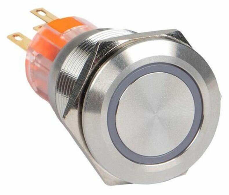 Кнопка S-Pro67 19 мм с фиксатором/ с белой подсветкой/ 24В/ EKF PROxima