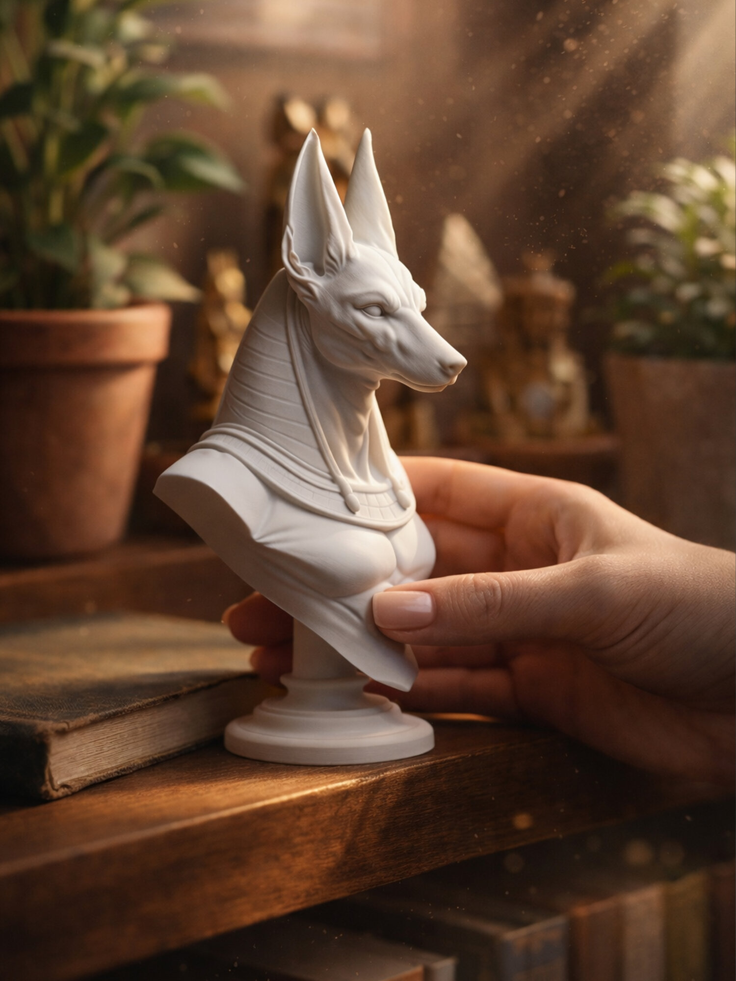 Статуэтка бюст Анубиса. Декоративная фигурка для интерьера. 17см