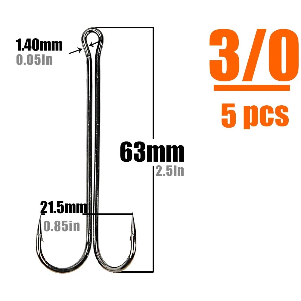 Рыболовные крючки B&U супер длинные двойные из высокоуглеродистой стали 3I0
