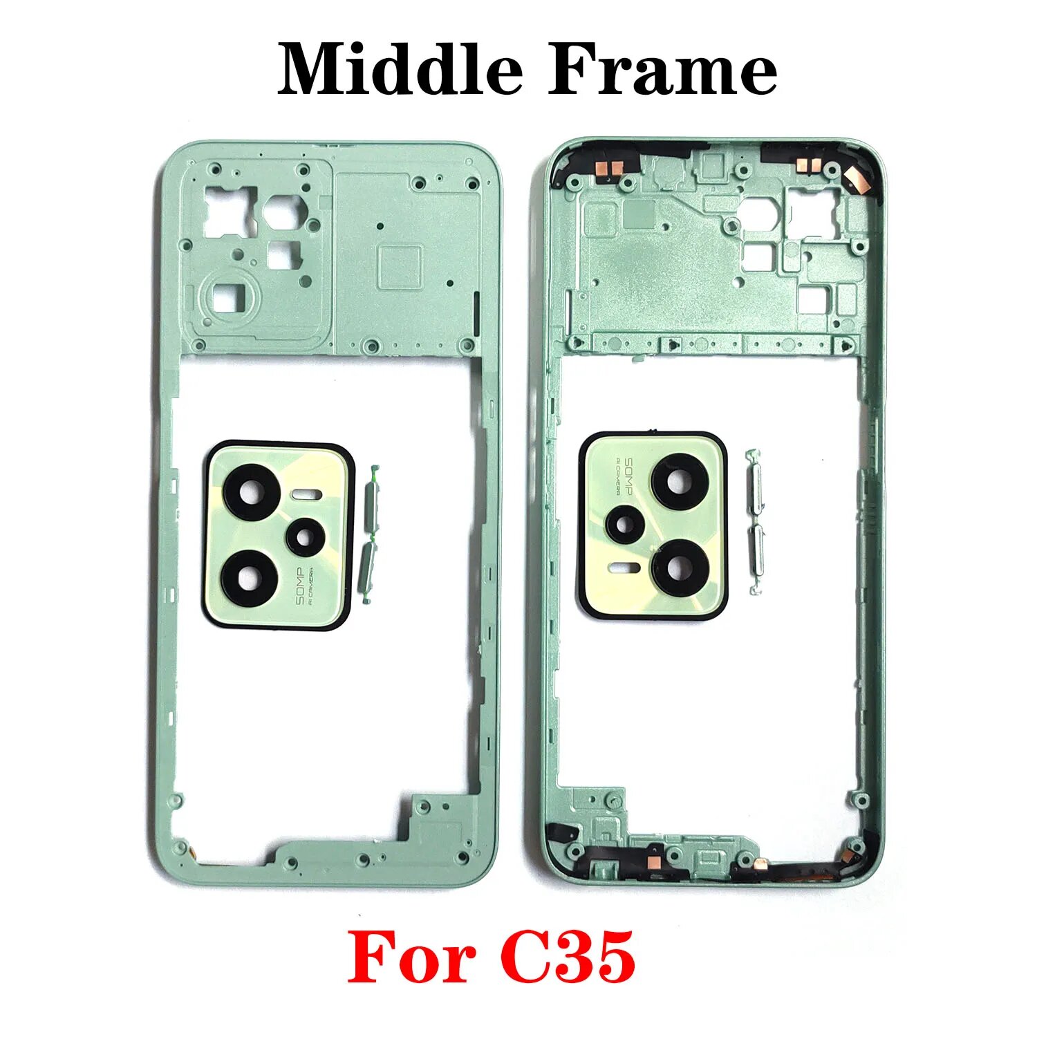 Средняя рамка Realme C35 (C35 green with lens)
