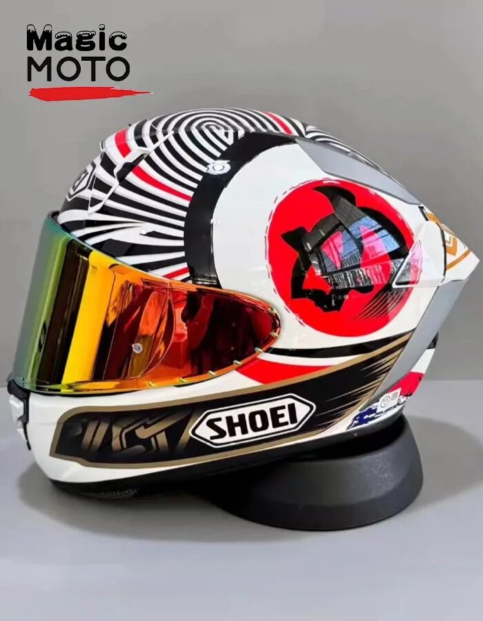 Shoei Мотошлем, цвет: черный, красный, размер: XL