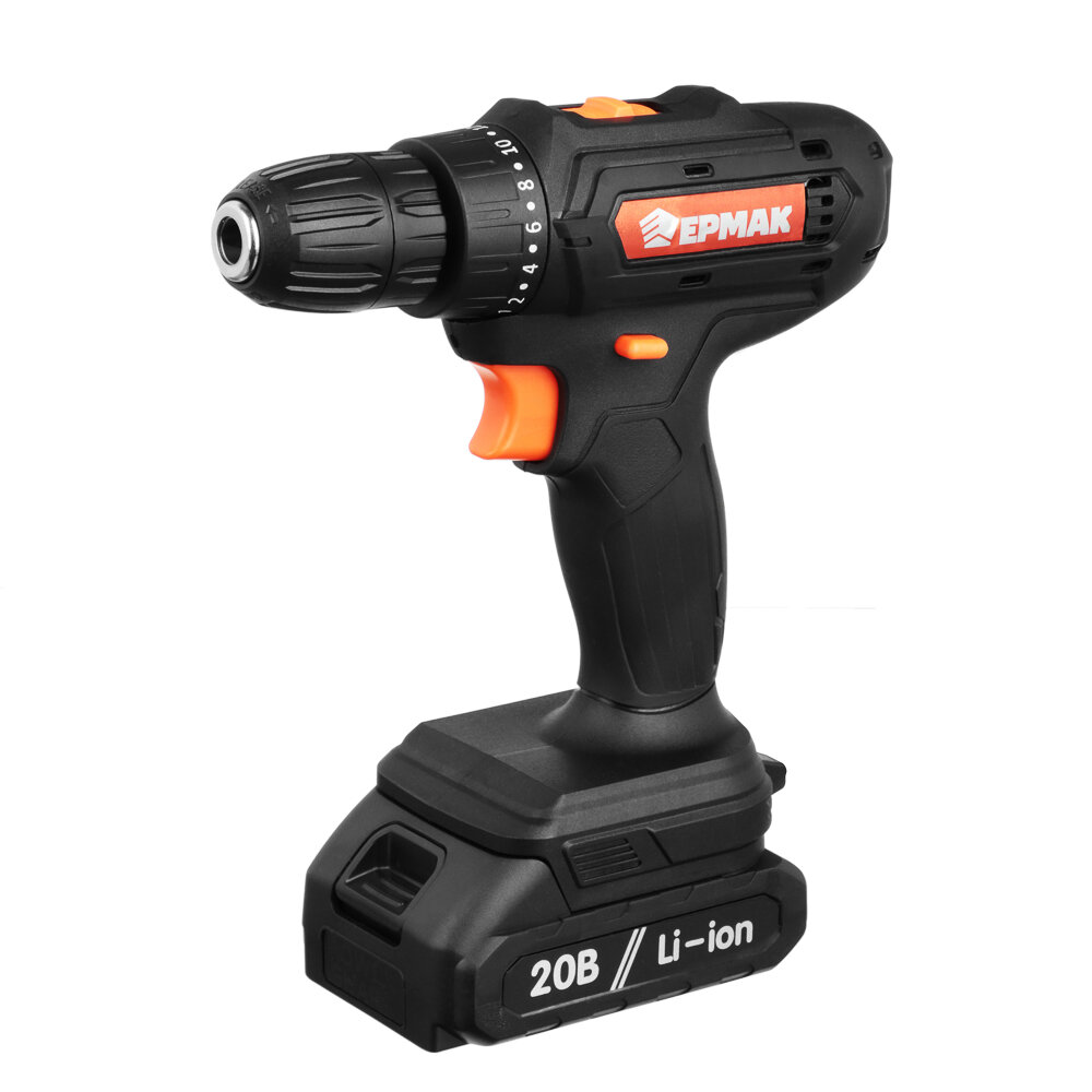 Ермак Дрель-шуруповерт аккум. 20в 0-400-1400 об/мин, 1,5 Li-on (1), 35н*м, 2 скорости, Практик