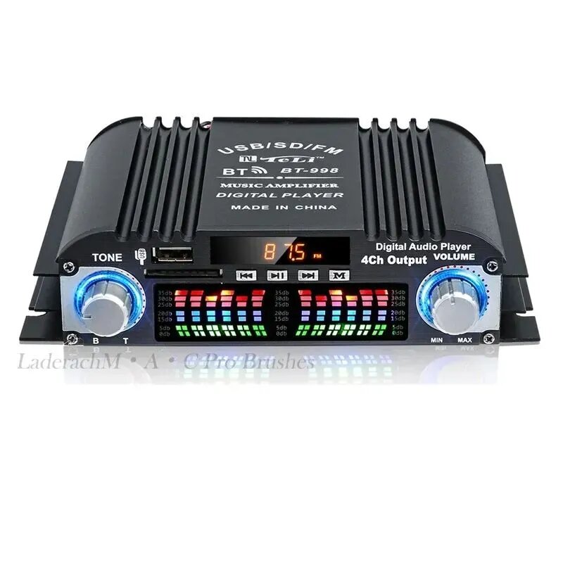 BT-998 HIFI цифровой аудио усилитель ЖК-дисплей Усилитель мощности класса D Blue