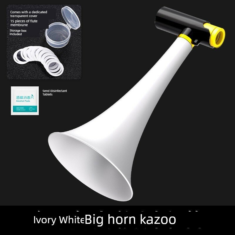 Профессиональный металлический казу в цвете слоновой кости, в комплекте 15 клапанных мембран для четкого звучания,