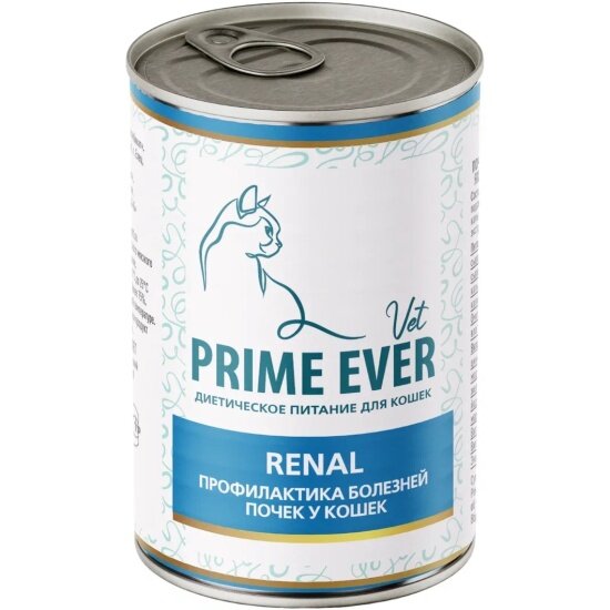 Корм влажный Prime Ever VET Renal для поддержания функции почек диета для кошек , 6шт х340 г