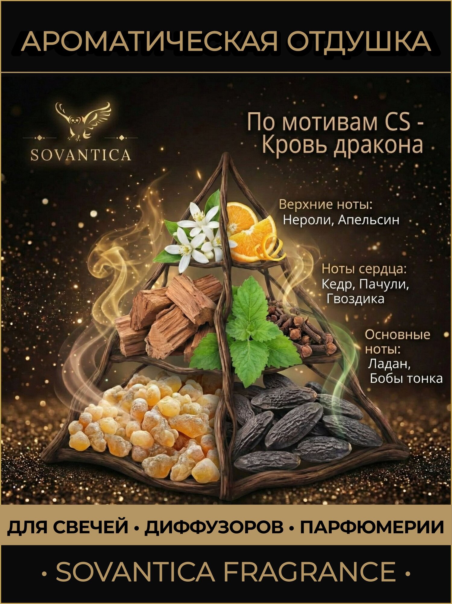 Ароматическая отдушка 10 г По мотивам CS - Кровь дракона (Dragon blood), Sovantica