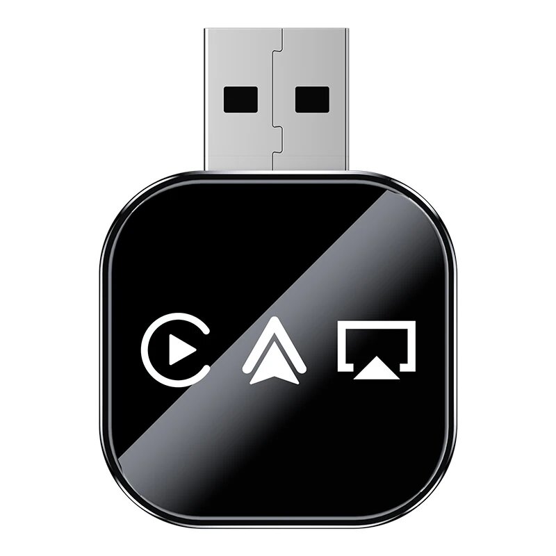 Беспроводной адаптер CarPlay 3-в-1, поддерживает Mirrorlink, CarPlay и Android Auto, подключается по принципу Plug and Play с помощью USB-адаптера, обеспечивает преобразование проводного CarPlay в беспроводной.