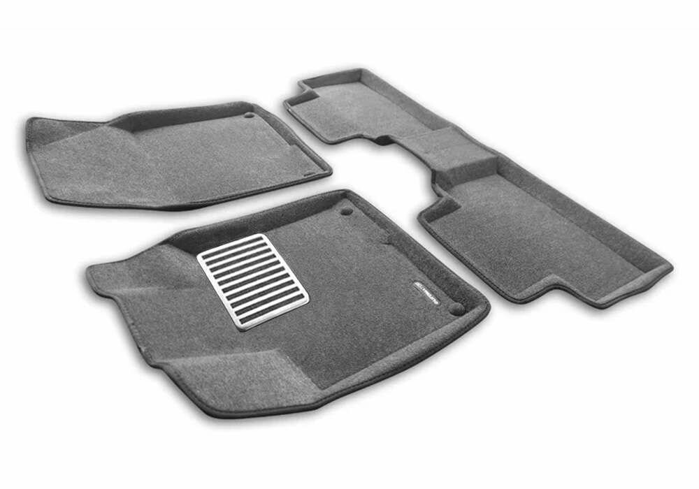 Коврики текстильные 3D Euromat Geely Coolray / BelGee X50 (Джили Кулрей, БелДжи х50) металлический подпятник, темносерые