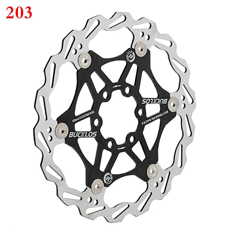 BUCKLOS Тормозные диски для горного велосипеда 160/180/203 мм 1PC 203mm Black