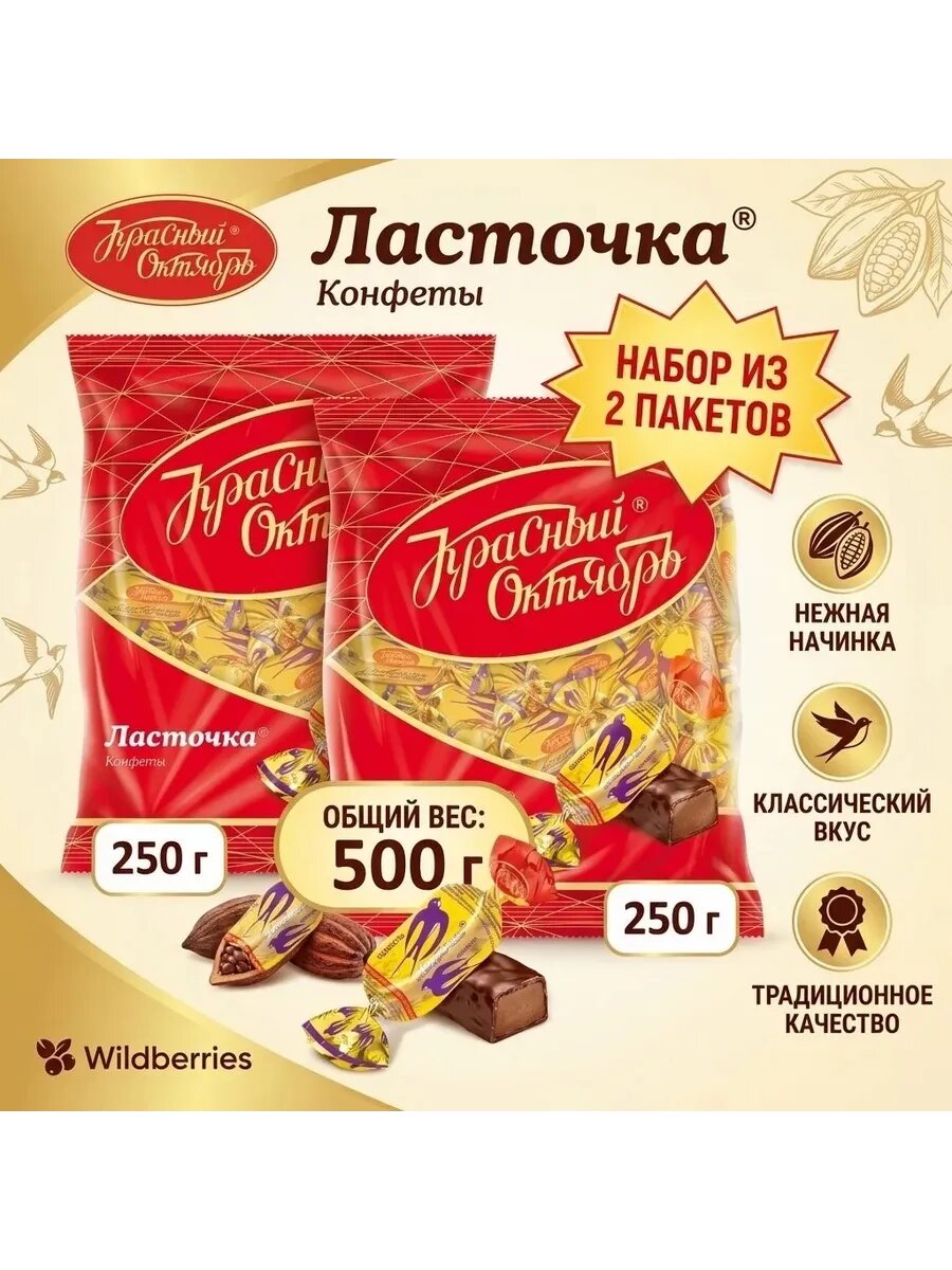 Конфеты ласточка 250 грамм 2 штуки