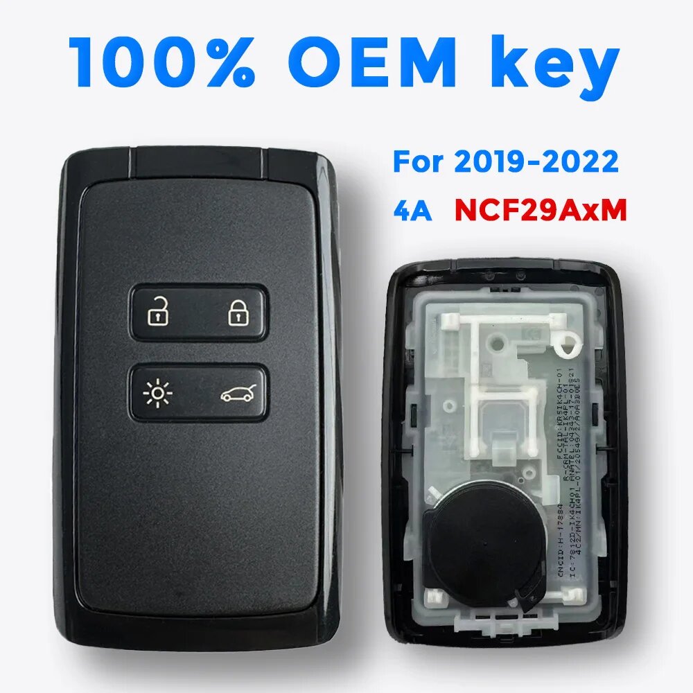 Оригинальный OEM-ключ дистанционного управления для автомобиля KR5IK4CH-01, 433 МГц, чип 4A NCF29AxM, для Renault Megane 4, Clio 5, Kadjar, Koleos, Captur 2019-2022 гг.