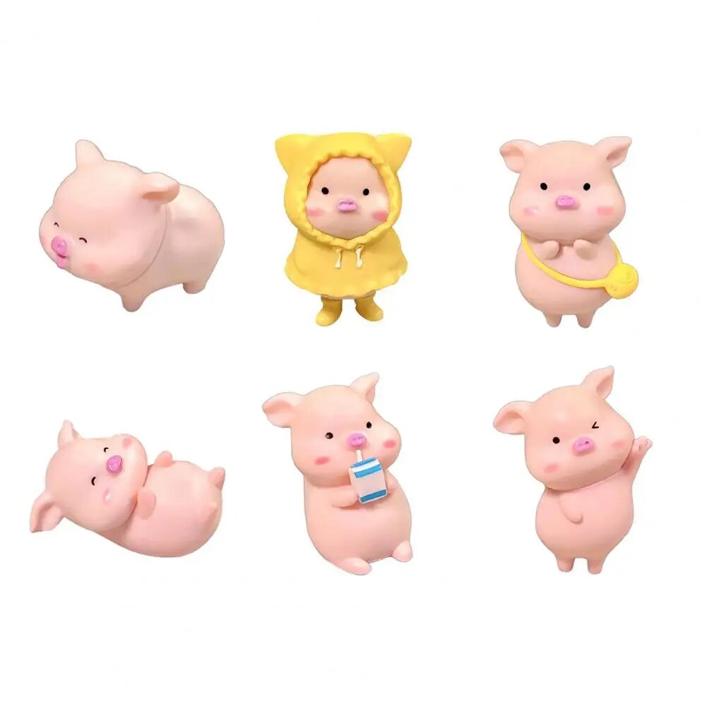 Миниатюрные фигурки свинок из пластика Розовый, Sets
