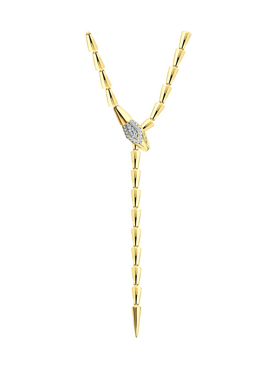 Колье, серебро, 925 проба, фианит