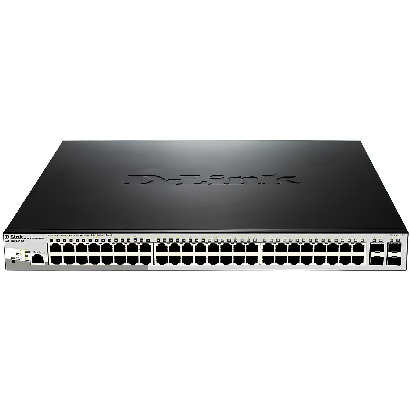 Коммутатор D-Link DGS-1210-52/ME/B1A, с поддержкой PoE, 24 порта 10/100/1000Base-T, черный