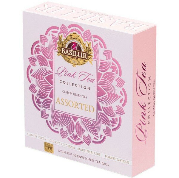 Чай Базилур Ассорти, 40 пакетов, Розовый чай