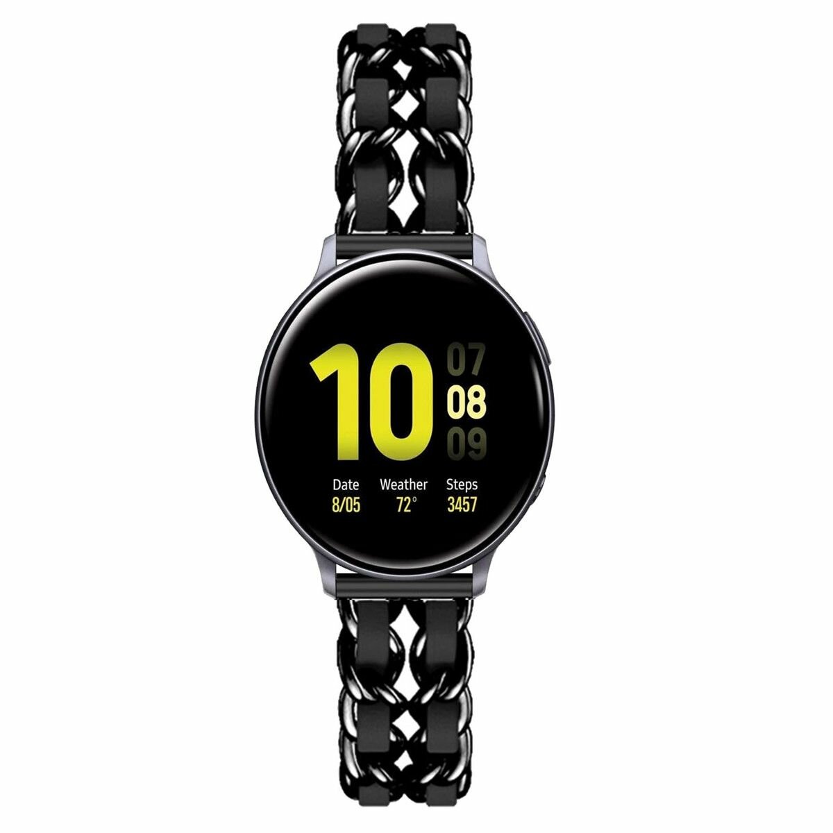 Ремешок металлический с кожаной вставкой MyPads для Samsung Galaxy Watch Active 2 40mm 44mm/Galaxy Watch Active 40mm