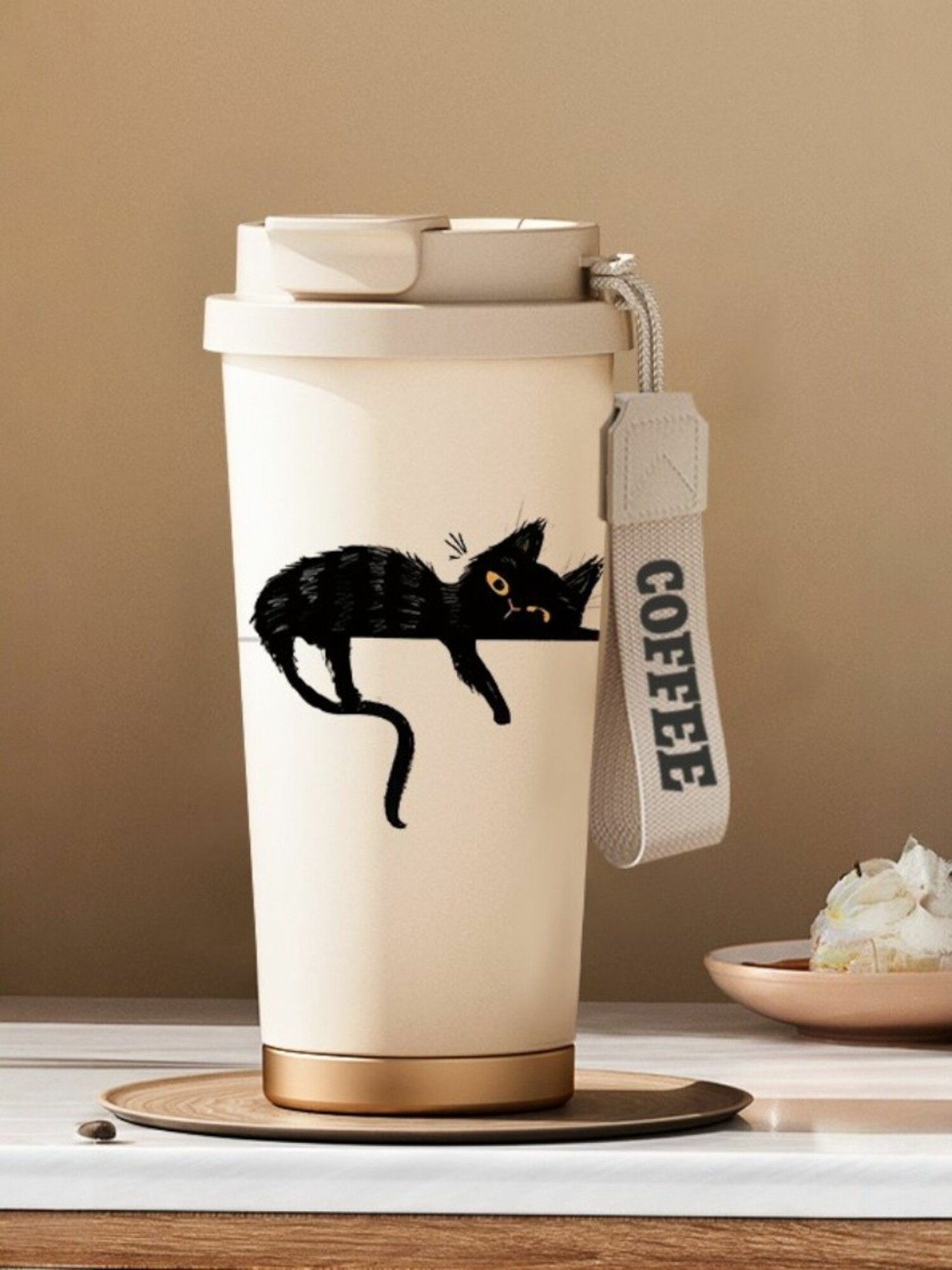 Термостакан из серии "Котики", Пьяный кот