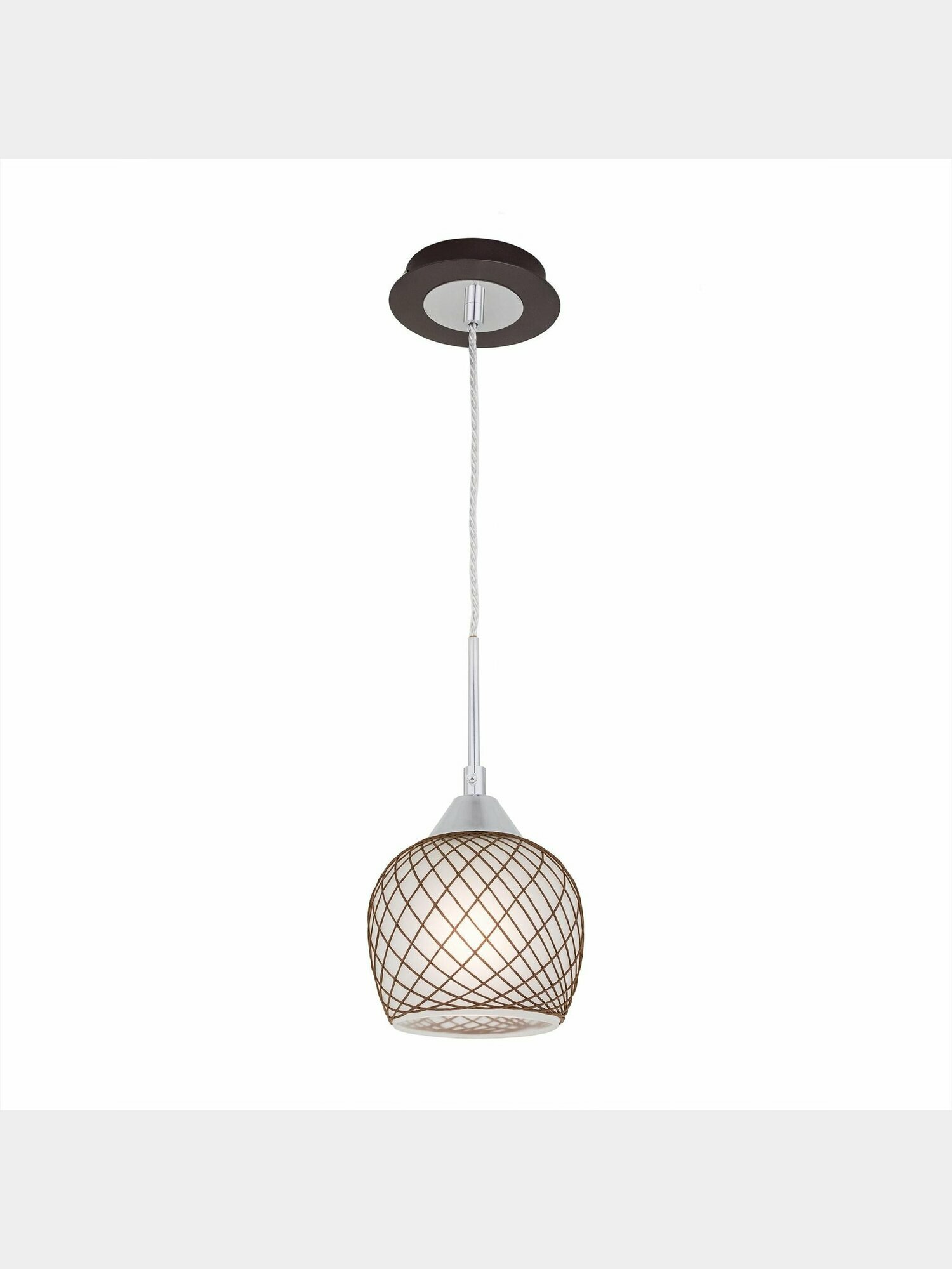 Подвесной светильник Citilux Сюзи CL171112, венге с хромом, ажурный стеклянный плафон