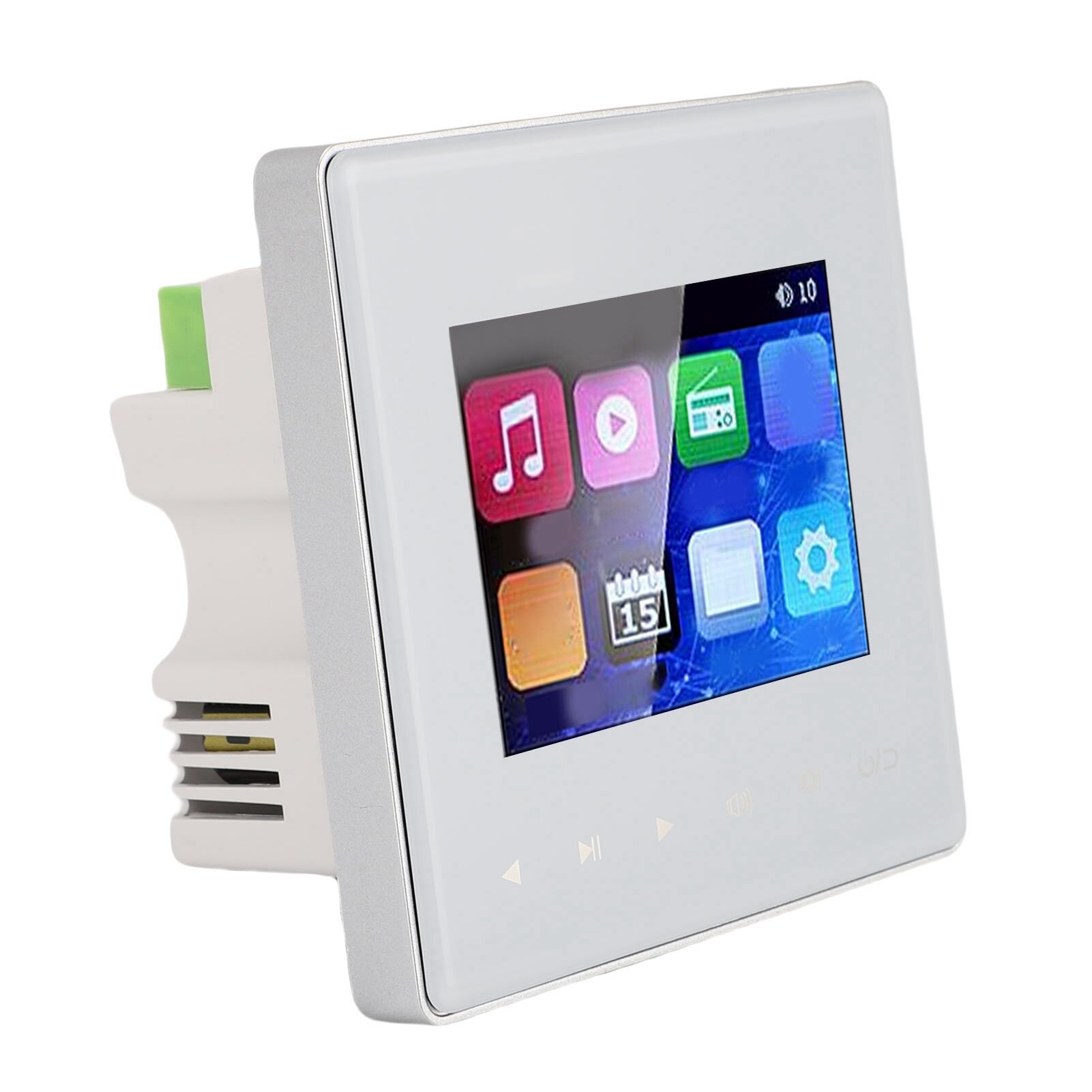 Smart Wall Amplifier с 2.8-дюймовым HD сенсорным экраном, FM радио, функцией таймера включения/выключения, панелью управления для потолочных колонок, материал алюминиевый сплав, нагрузка 4-8ом, выходная мощность 2x20W 4x25W, соотношение