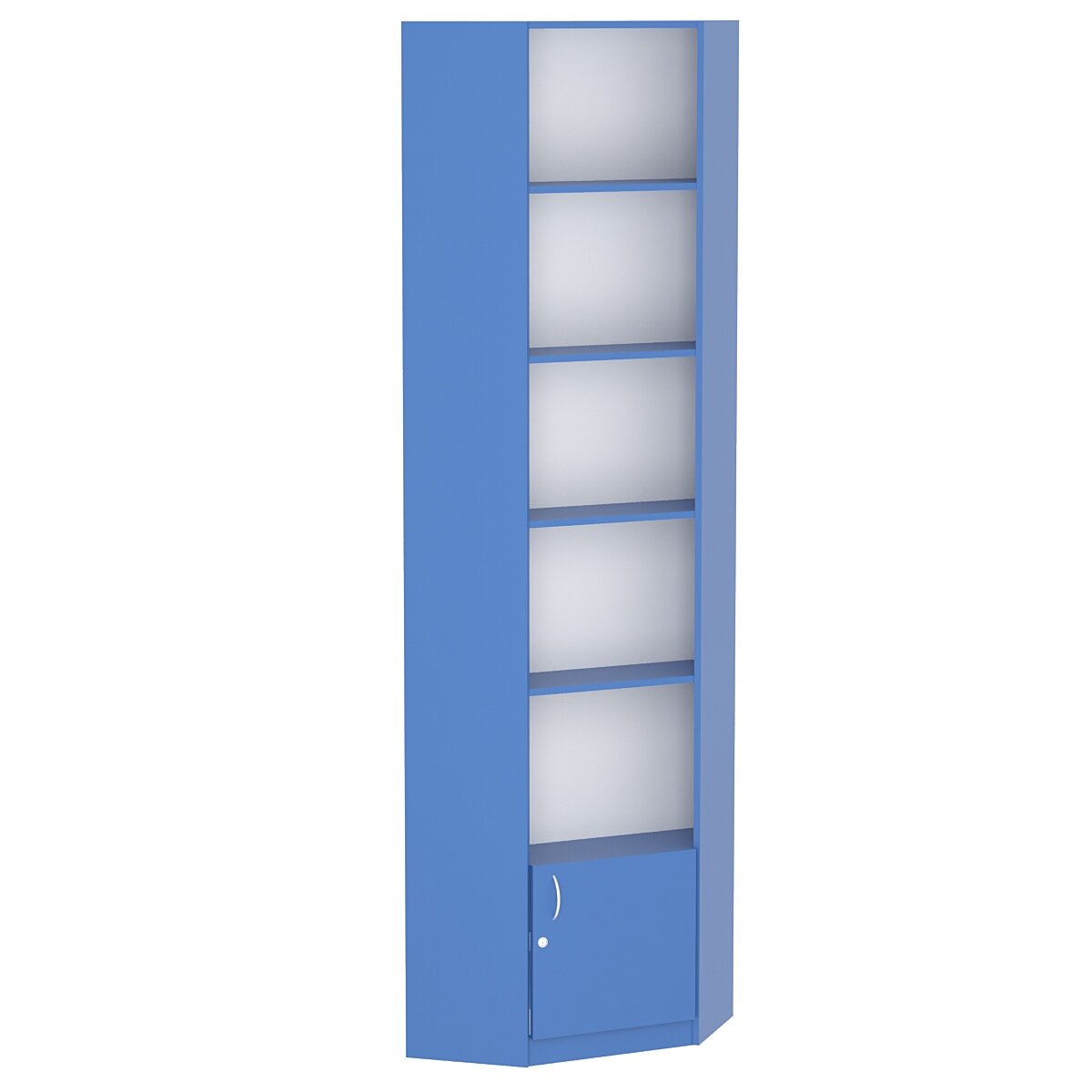 Стеллаж угловой из ДСП серии Эконом №5 с дверкой 410 мм, Делфт голубой U525 ST9