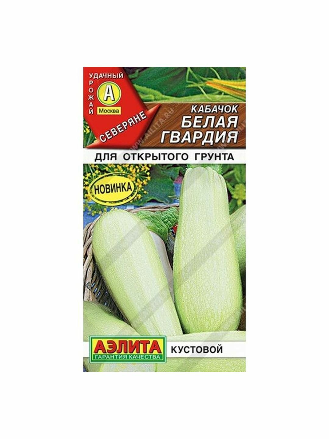 Семена Кабачок Белая гвардия белоплодный, раннеспелый, Аэлита - Северяне, 1 пачка - 1г семян