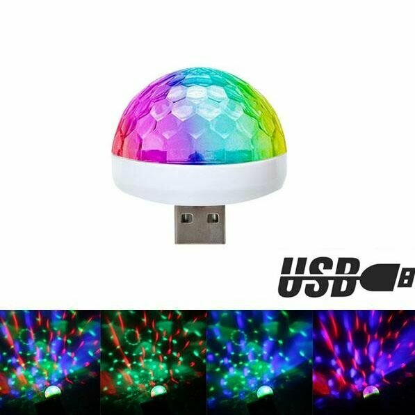 USB мини-светильник с звуковой активацией, RGB, для вечеринок, баров, клубов