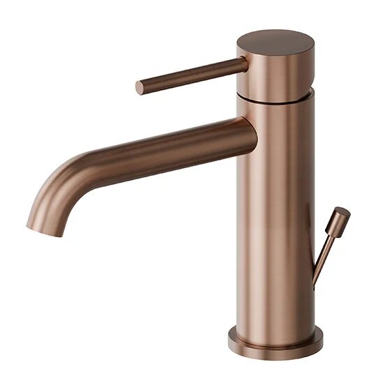 Смеситель для раковины Newform X-Steel 316 69610X.59.067 бронзовый, матовый, кран для ванной в раковину, из нержавеющей стали, рычажный, с керамическим картриджем, с донным клапаном