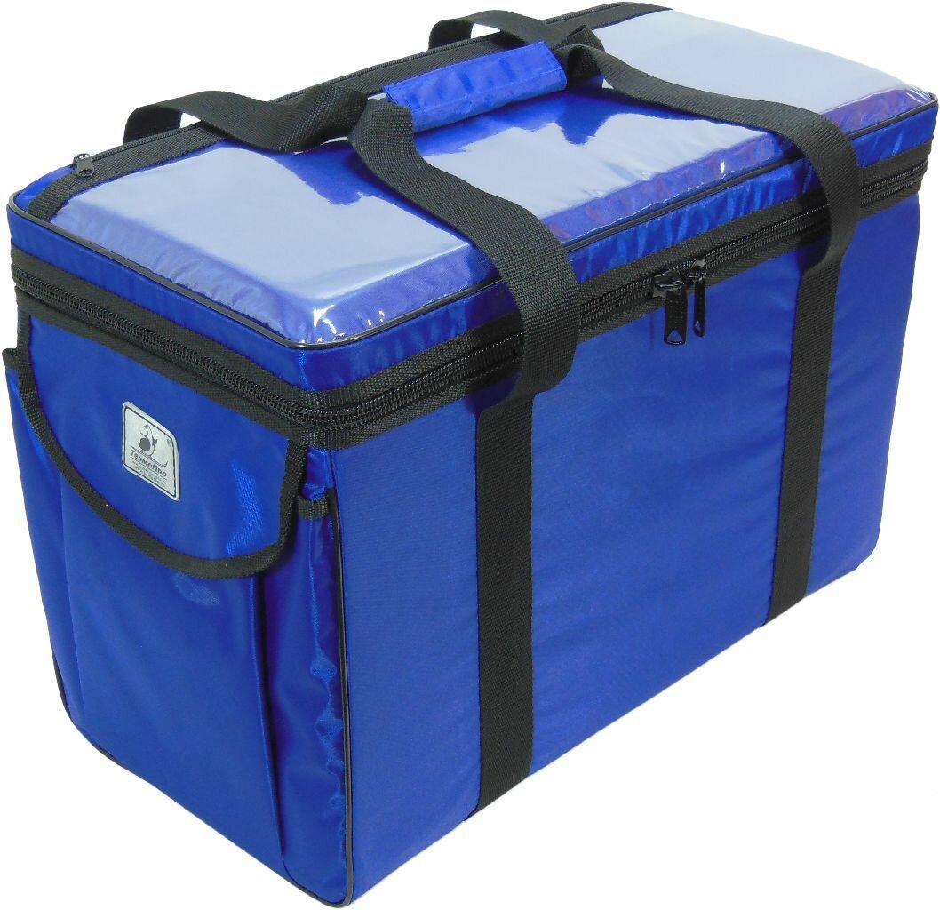 Термосумка для обедов ТермоПро ярко-синяя со 46х22х30 для доставки продуктов питания.