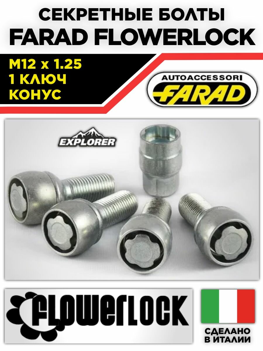 Секретки FARAD BLOC AN330 болт конус M12 x 1,25 (Арт. AN330)