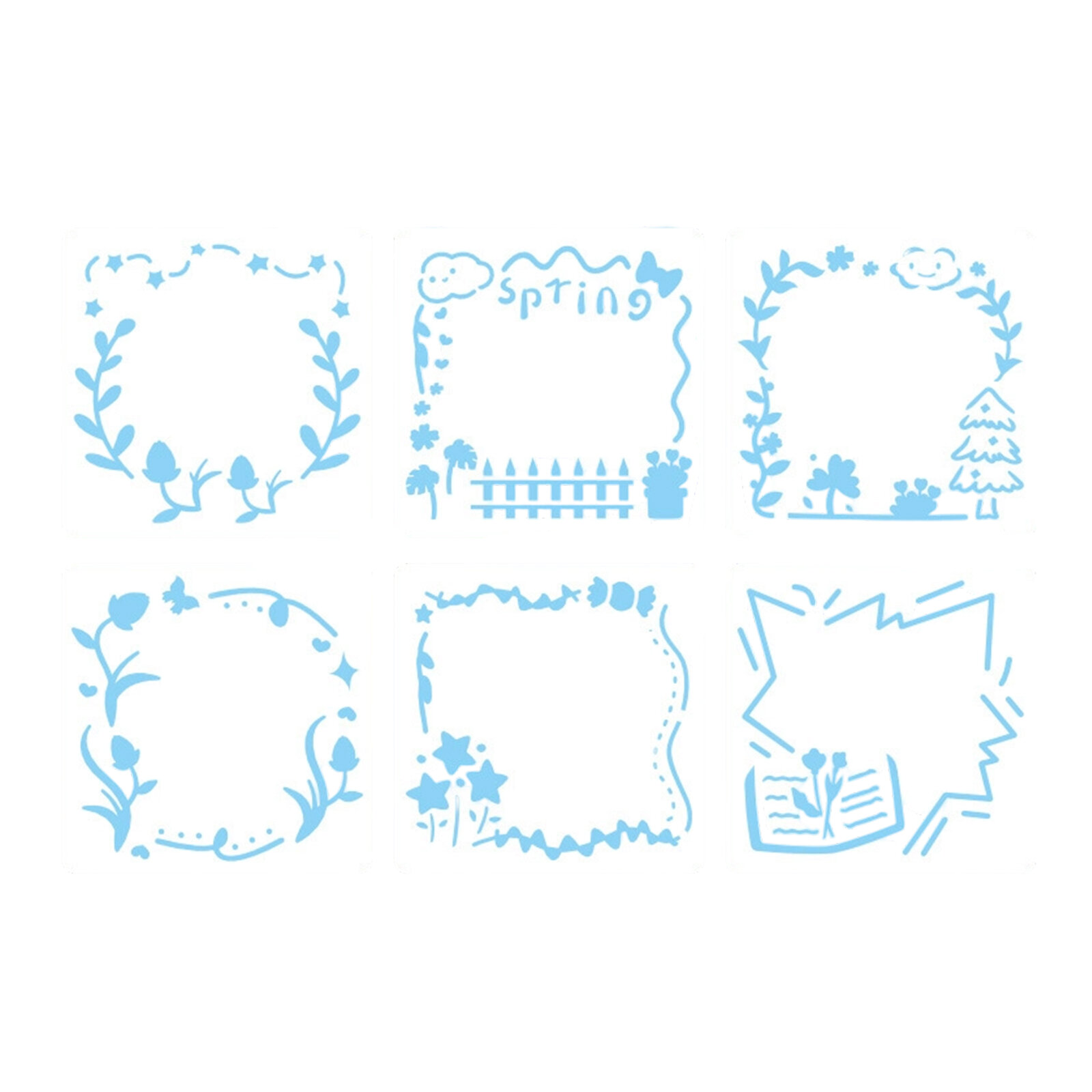 6 шт Трафареты для цветов шаблоны рисования