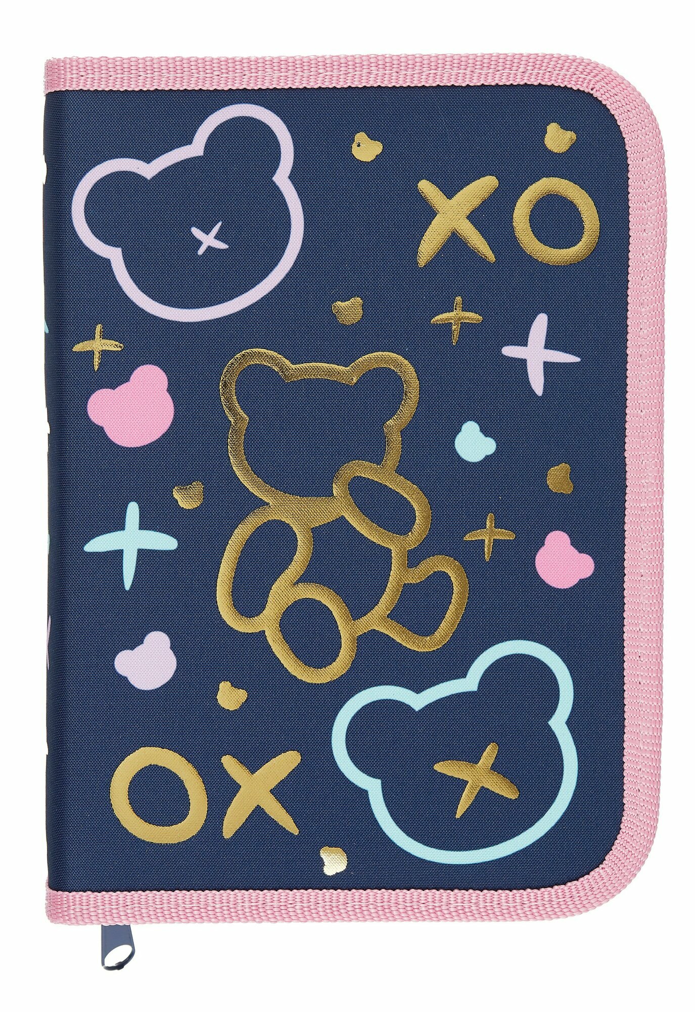 Пенал 1отд. "Мой мишка" 20*14, с 2-мя откид. планками, ткань/картон 3D фольга, инд. уп.