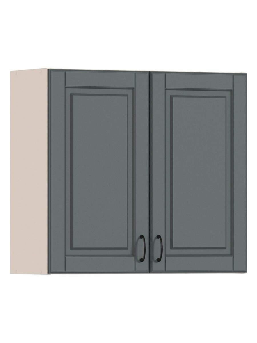 Кухонный модуль столплит Регина РП-80 навесной, с двумя фасадами, ЛДСП, МДФ, Серый матовый, 80х72х28,9 см