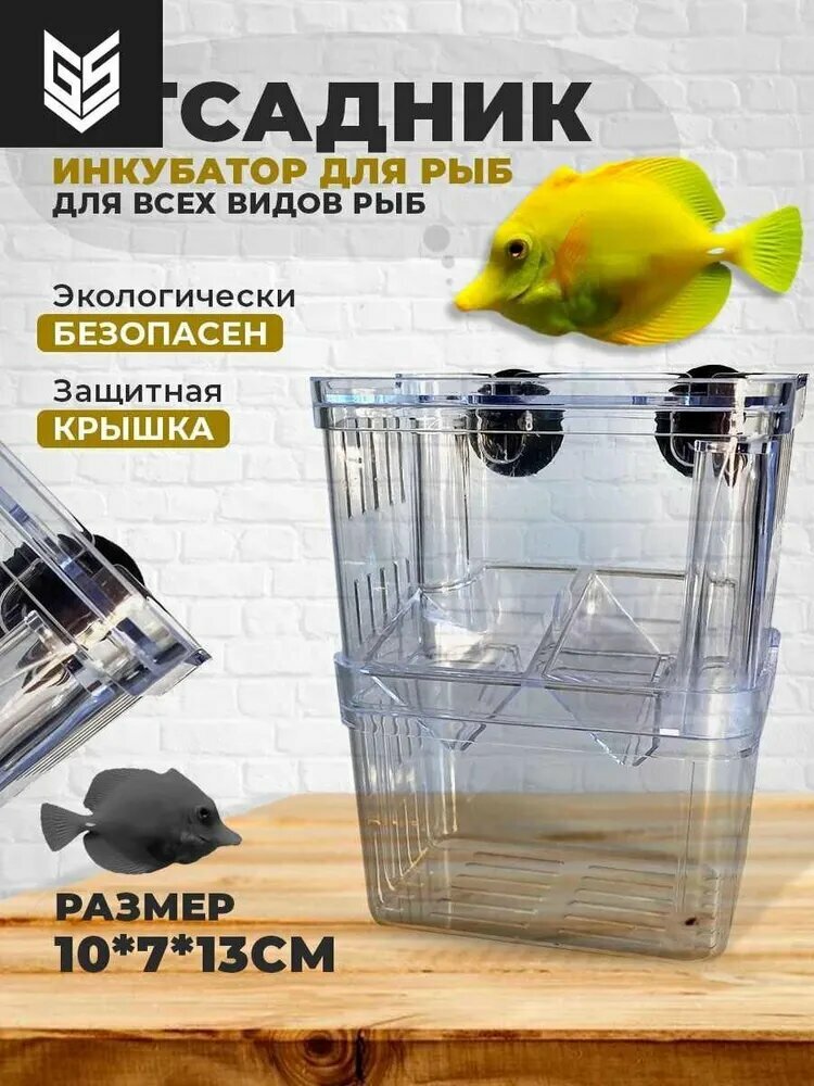 Отсадник инкубатор для рыб пластиковый 10х13х7 см
