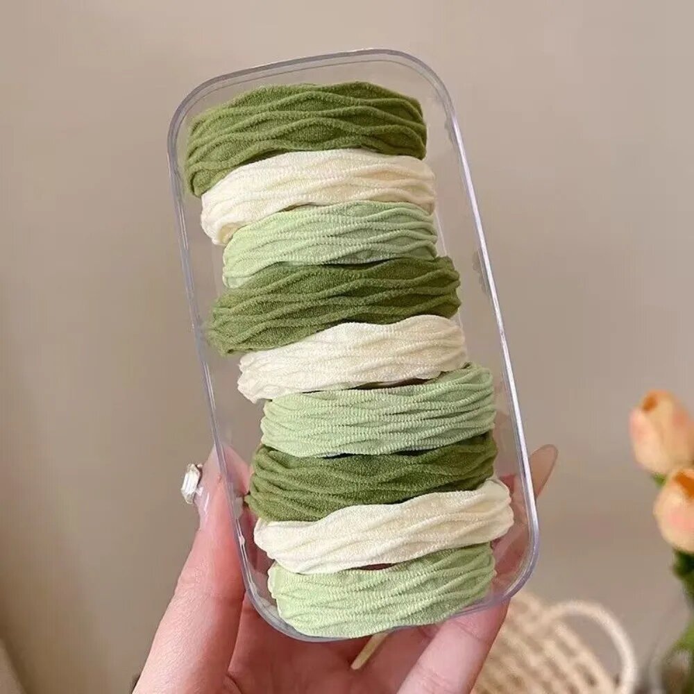 10 шт. мягкие эластичные высокоэластичные резинки для волос бесшовные толстые разноцветные эластичные ленты для волос вязаное полотенце ткань прочный