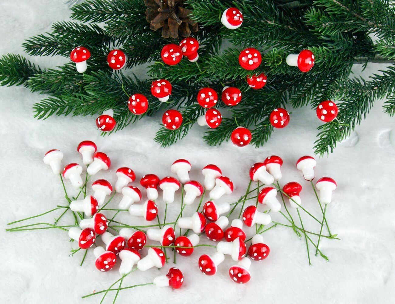 Набор для декорирования грибная полянка, 2 см, 60 шт, Koopman International MT1000540-4