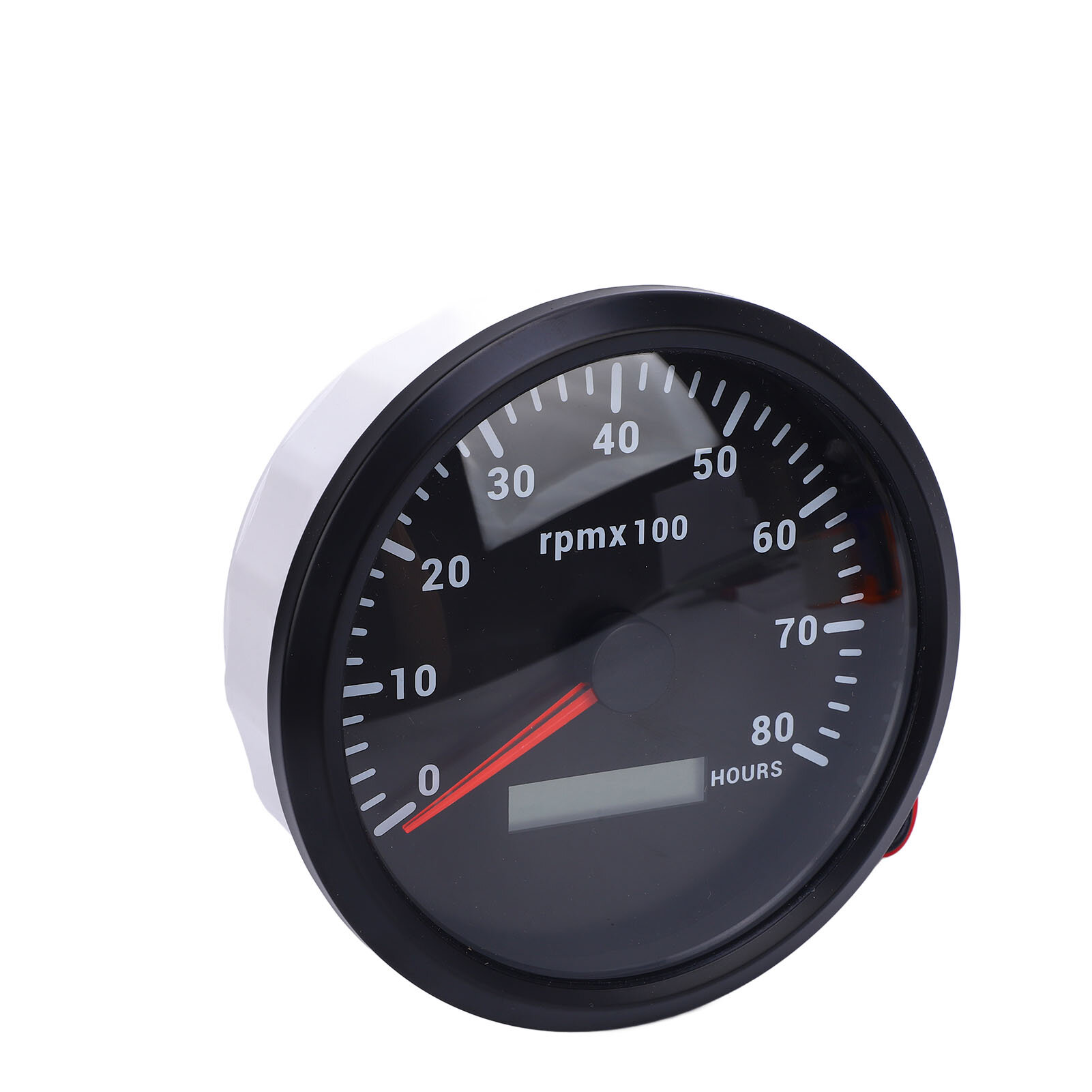 Тахометр 110 мм 4-3/8 дюйма с 7-цветной подсветкой, постоянный ток 9-32 В, 8000 об/мин, датчик со счетчиком моточасов для автомобиля, яхты, автофургона, лодки, грузовика, черный циферблат, черная рамка CXA011B