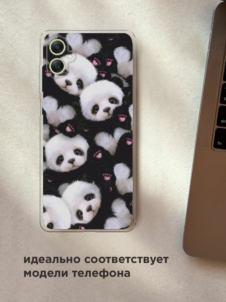 Чехол на Samsung Galaxy A06 / Самсунг Галакси А06 с принтом "Море панд" — фото 1