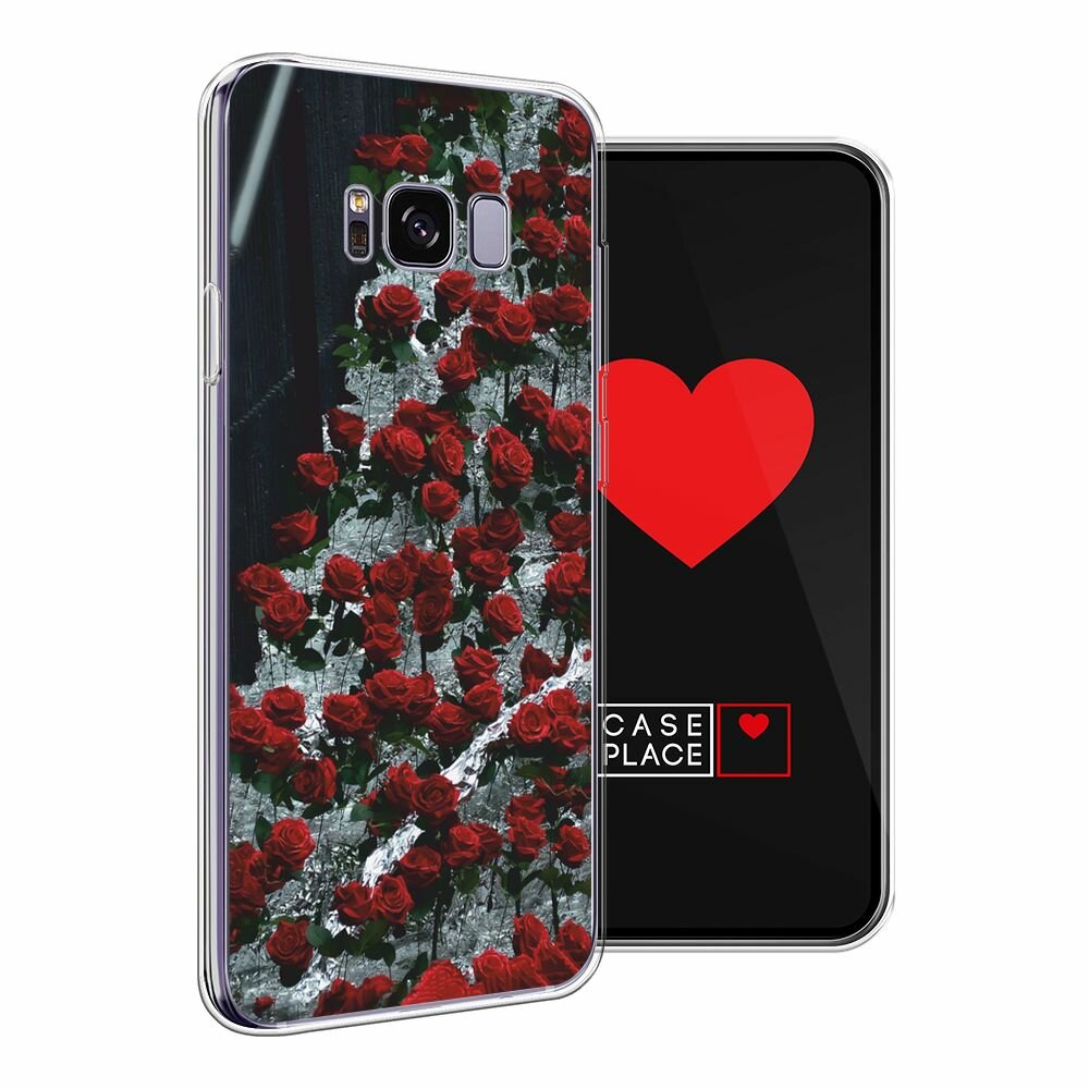 Чехол на Samsung Galaxy S8 + / Самсунг Галакси С8 Плюс с принтом Цветущие алые розы — фото 1