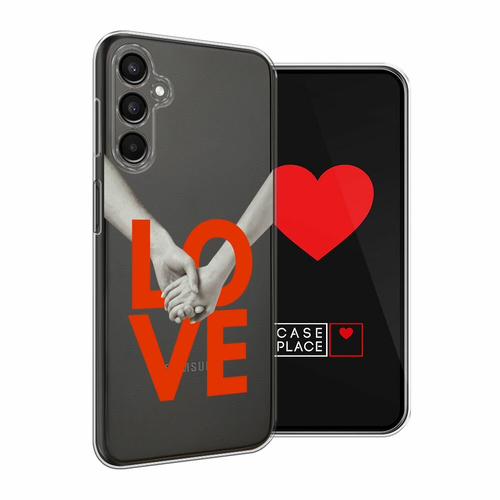 Чехол на Samsung Galaxy A24 / Самсунг Галакси A24 с принтом "Love holding hands - 14 февраля", прозрачный — фото 1