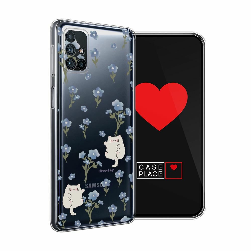 Чехол на Samsung Galaxy M31s / Самсунг Галакси M31s с принтом "Gentle cats", прозрачный — фото 1