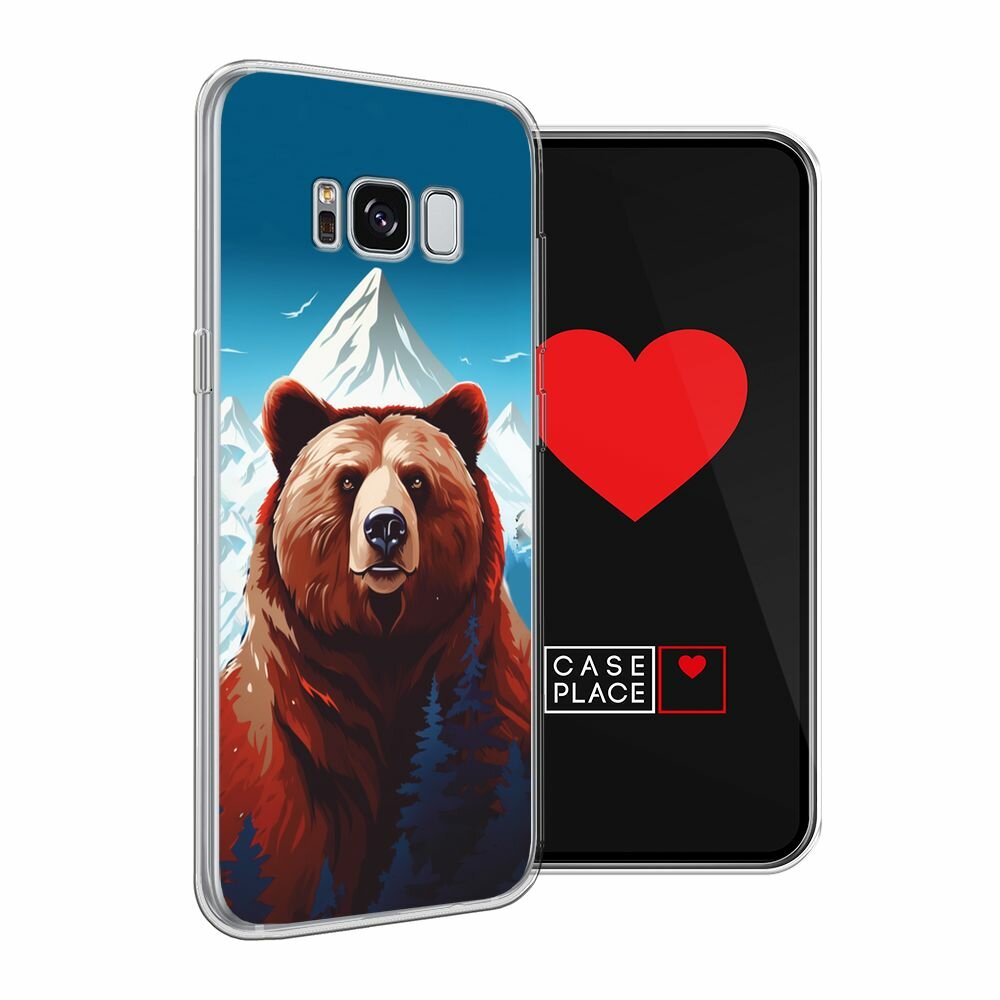 Чехол на Samsung Galaxy S8 / Самсунг Галакси С8 с принтом "Горный медведь - 23 февраля" — фото 1