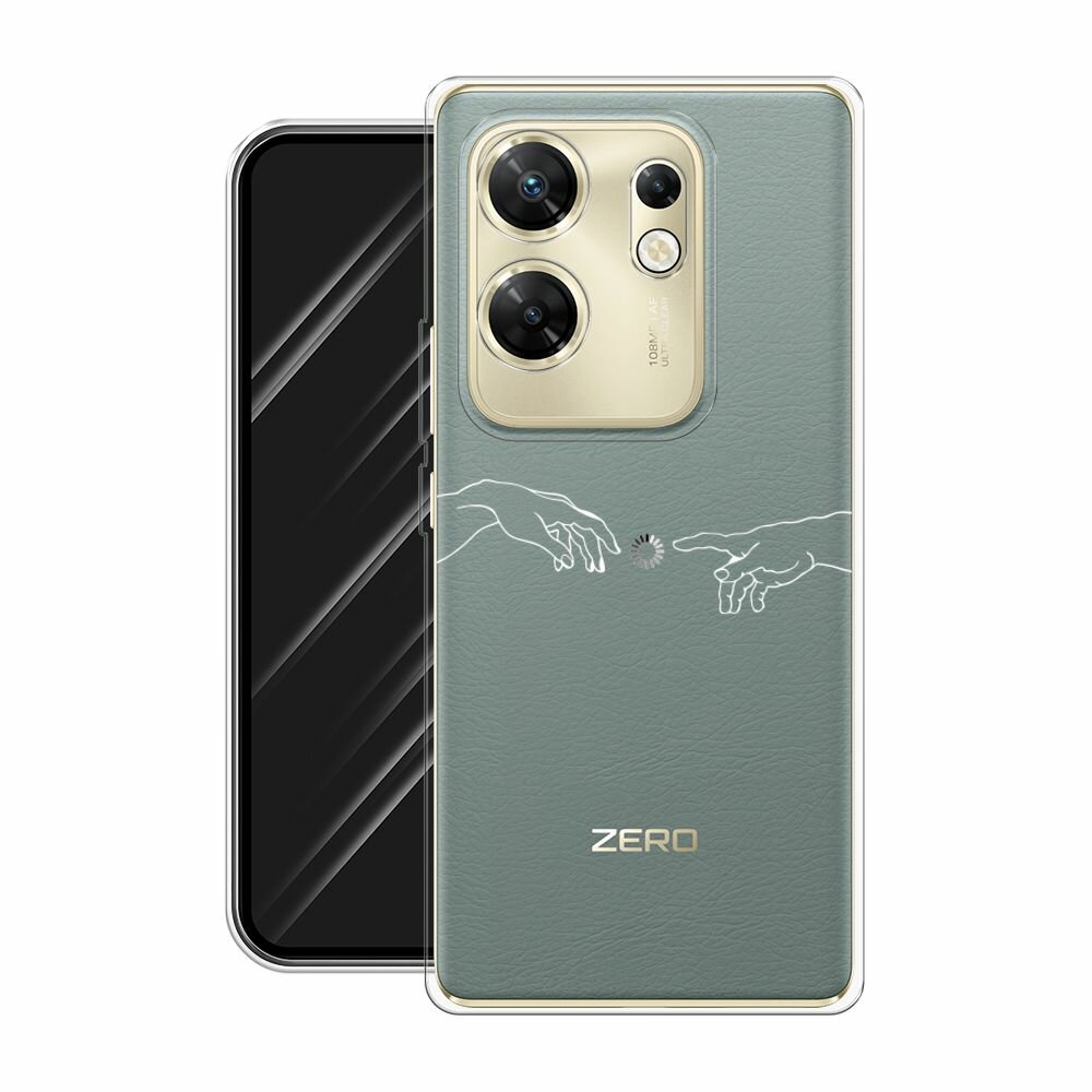 Чехол на Infinix Zero 30 4G / Инфиникс Зеро 30 4G с принтом "Загрузка творения", прозрачный — фото 1