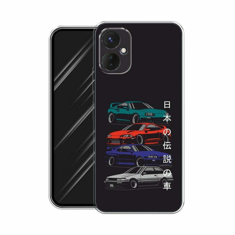 Чехол на Tecno Spark 9 Pro / Техно Спарк 9 Про с принтом "JDM Legend cars" — фото 1